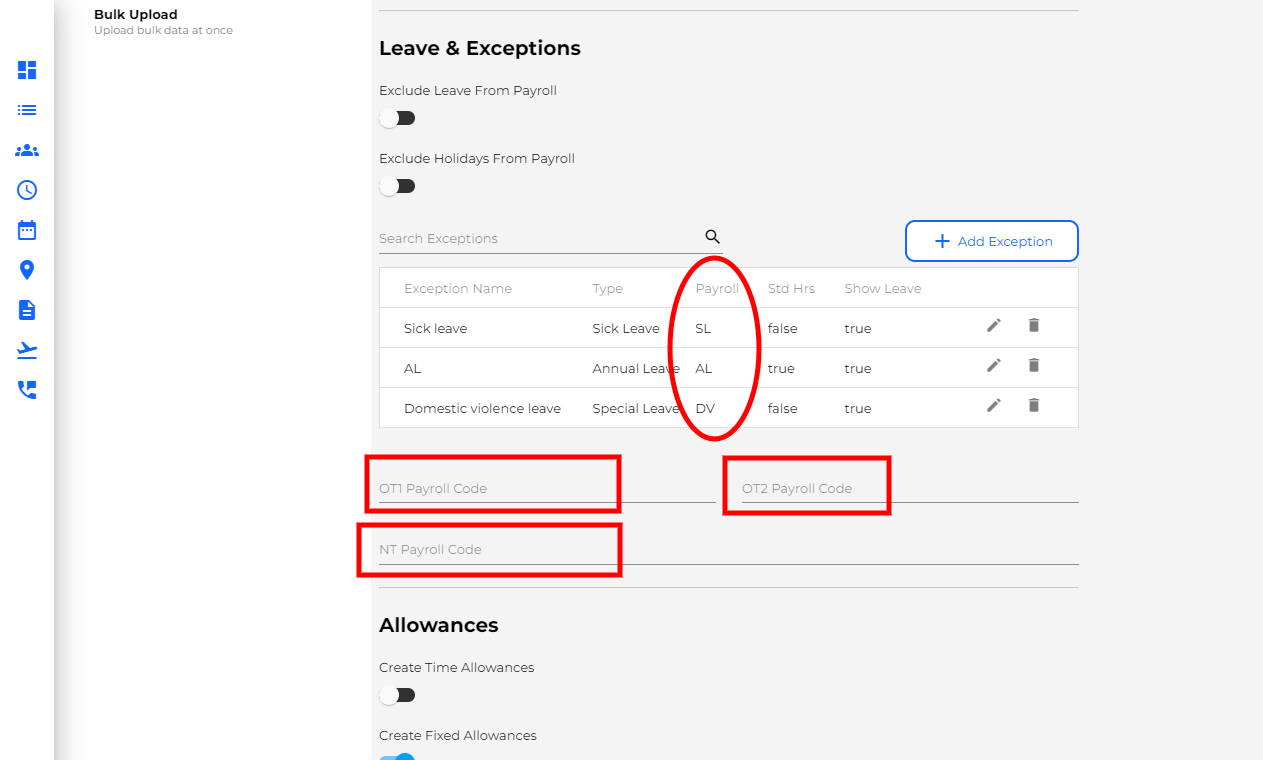 Where to Set Payroll Codes